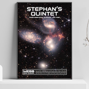 James Webb Stephan's Quintet Poster Print, Galaxy Wall Decor, HCG 92 ...