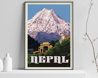 Nepal Travel Poster - Etsy