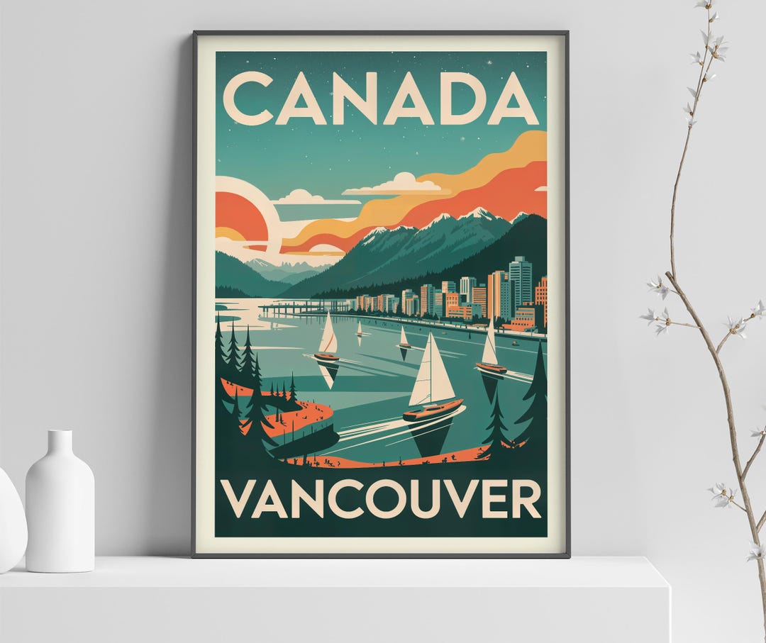 Canada Vancouver Vintage Travel Poster Print - Vancouver Wall Art ...
