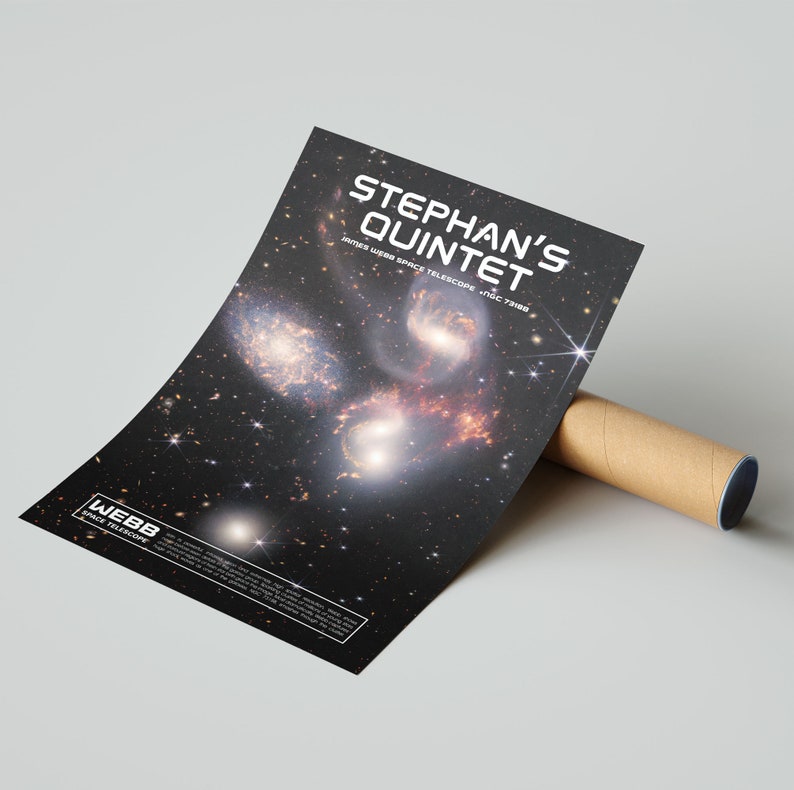 James Webb Stephan's Quintet Poster Print Galaxy Wall - Etsy Australia