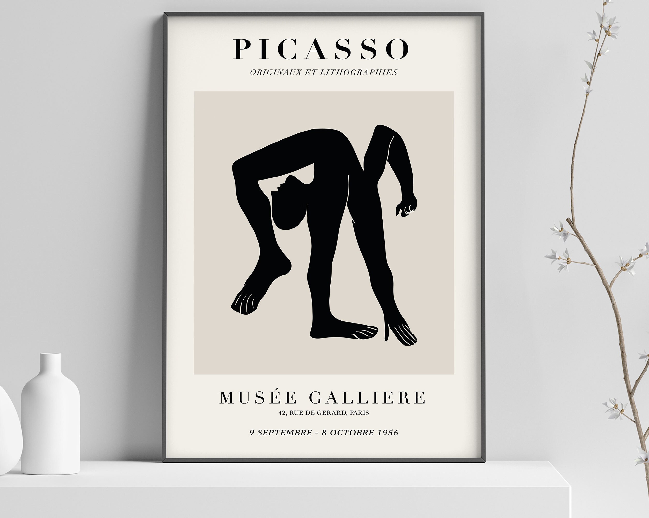 Picasso Exhibition Poster of Named the Acrobat Lithograph - Mid Century ...