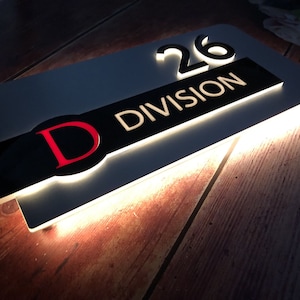 LED, Lighted Background, Custom LED House Number, Vertical Address ...
