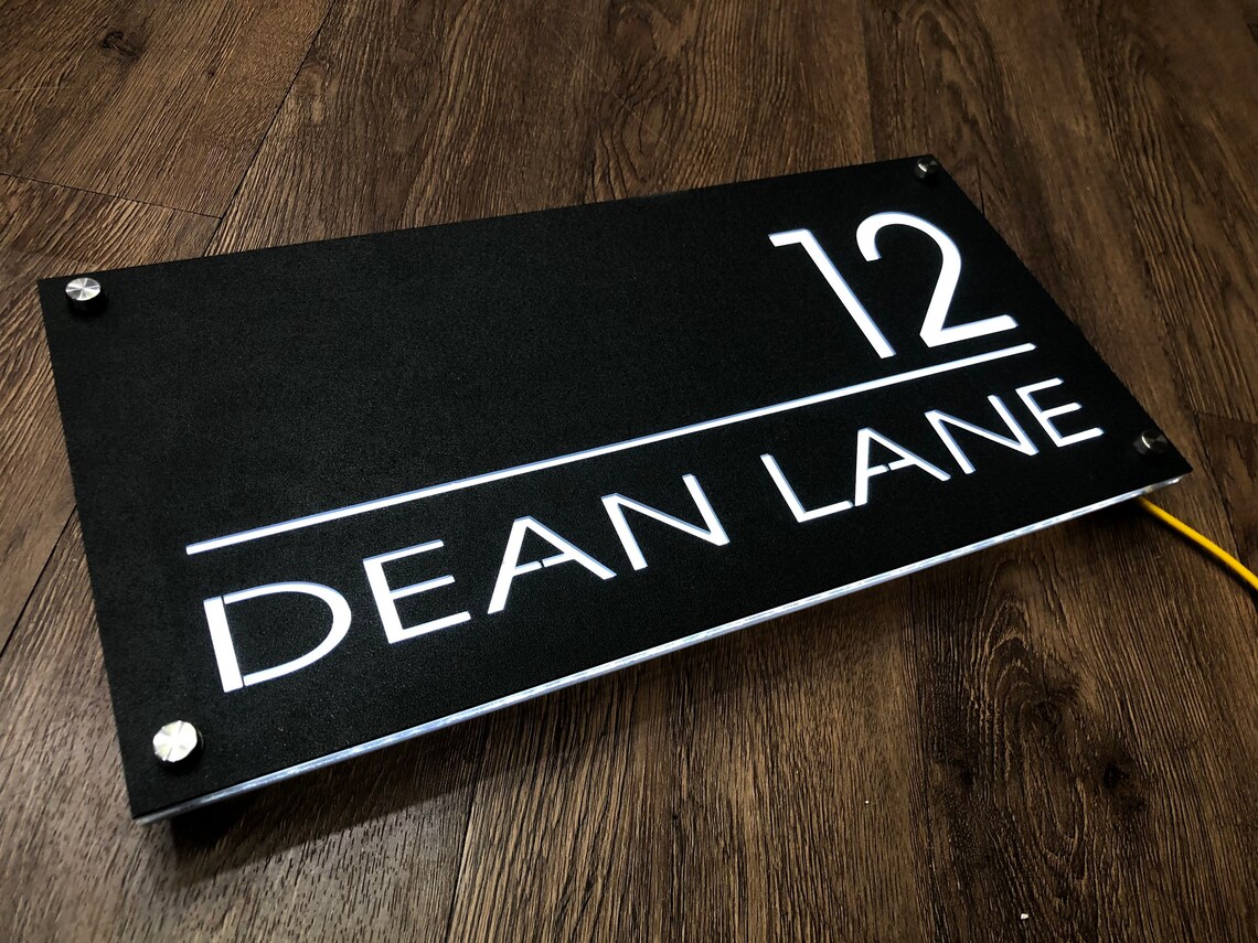 House Numbers Sign Lighted Vertical and Horizontal House - Etsy