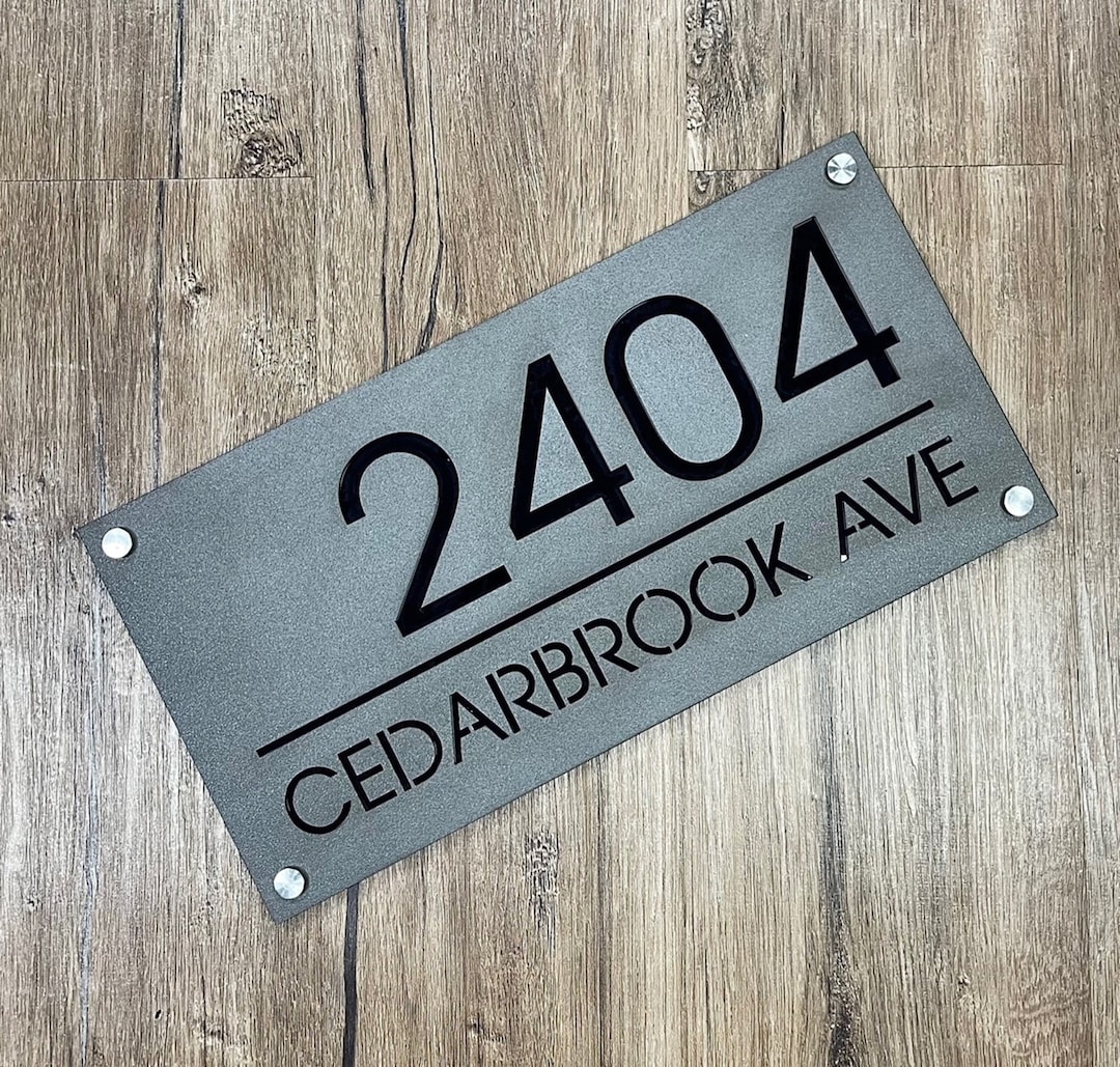 Vertical Address Plaque, Modern House Numbers, House Numbers ...