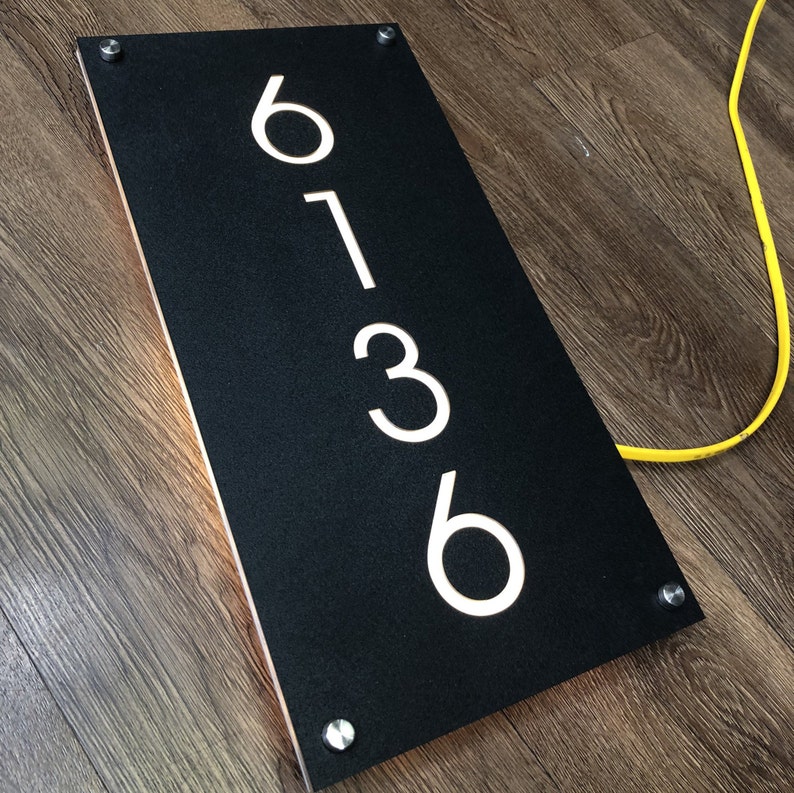 Custom Illuminated LED House Sign Modern LED House Number - Etsy