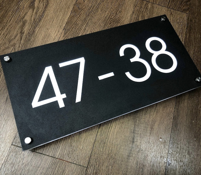 Custom Illuminated LED House Sign Modern LED House Number - Etsy