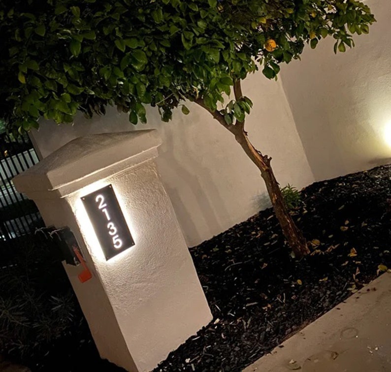 Custom LED House Number ,illuminated House Number, Vertical Address ...