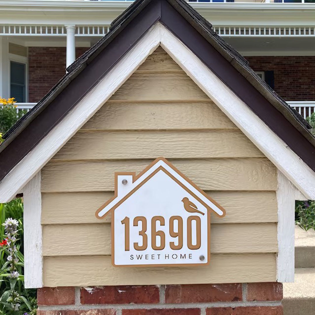 Vertical Address Plaque, Modern House Numbers, House Numbers ...