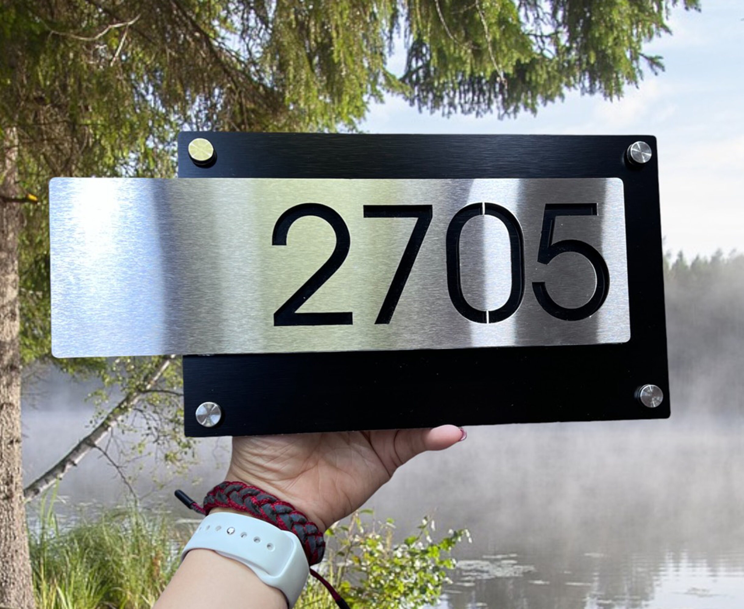 Modern House Sign, Modern House Numbers, House Numbers Inox, Vertical ...