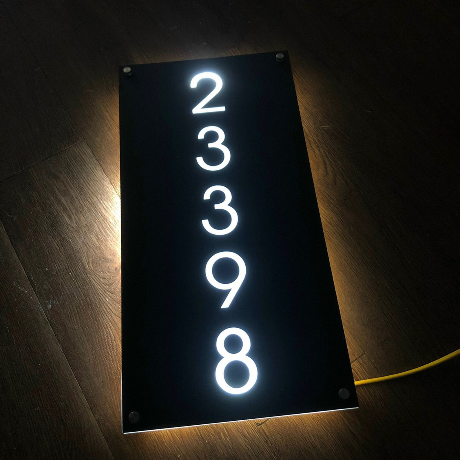 Custom Illuminated LED House Sign Modern LED House Number - Etsy