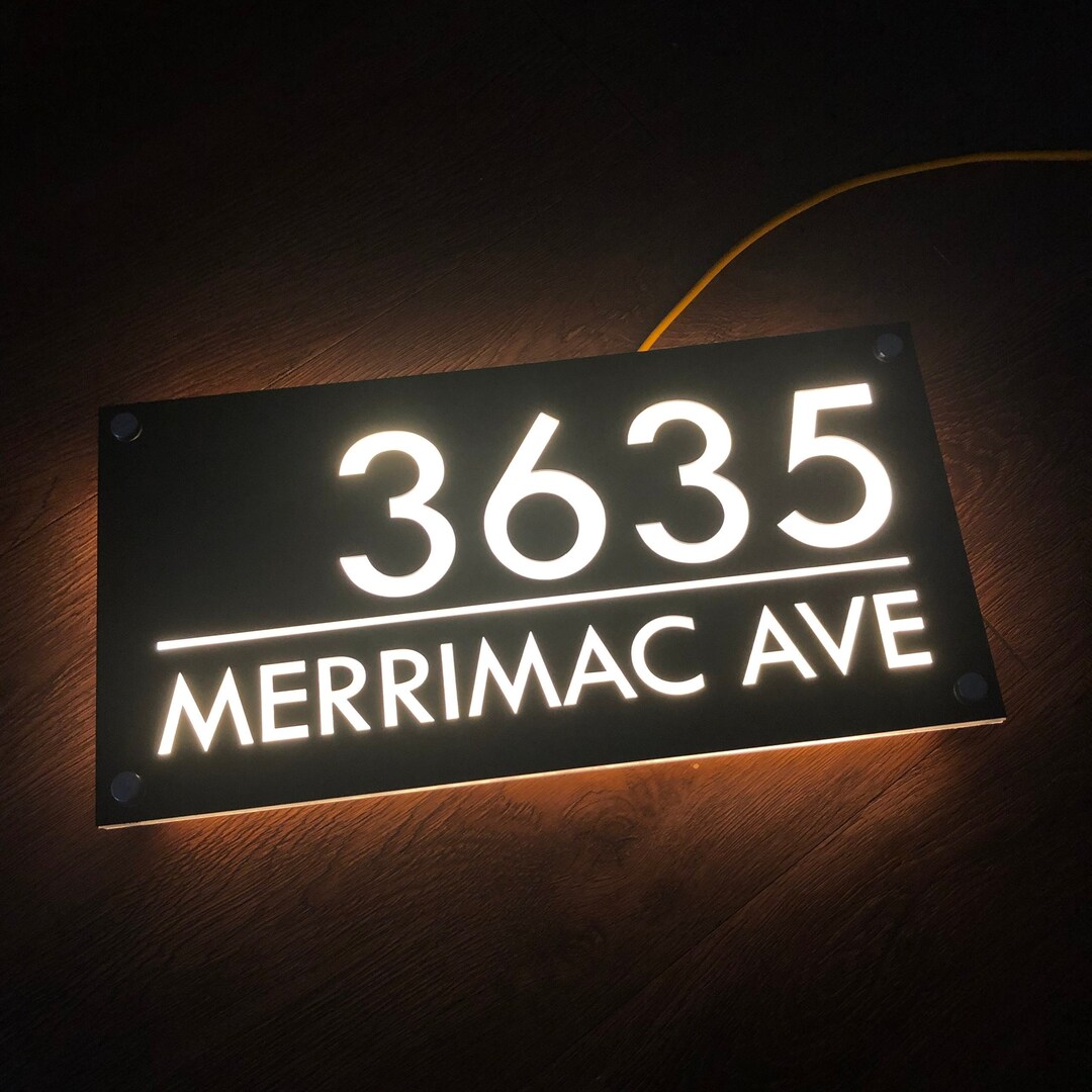 House Numbers Sign Lighted, Vertical and Horizontal House Numbers ...