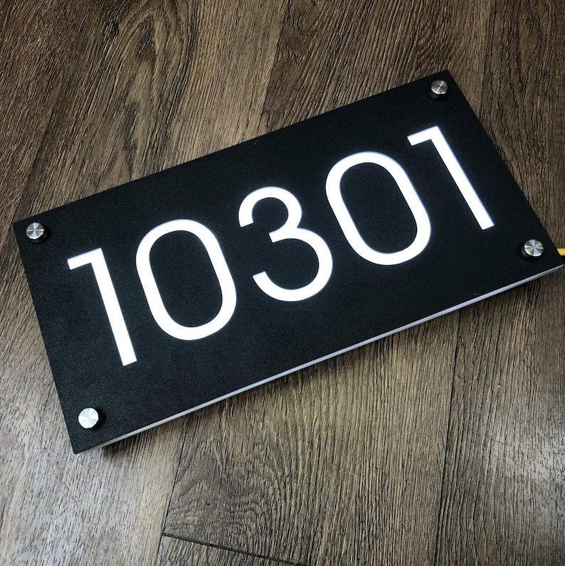 Custom Illuminated LED House Sign Modern LED House Number - Etsy