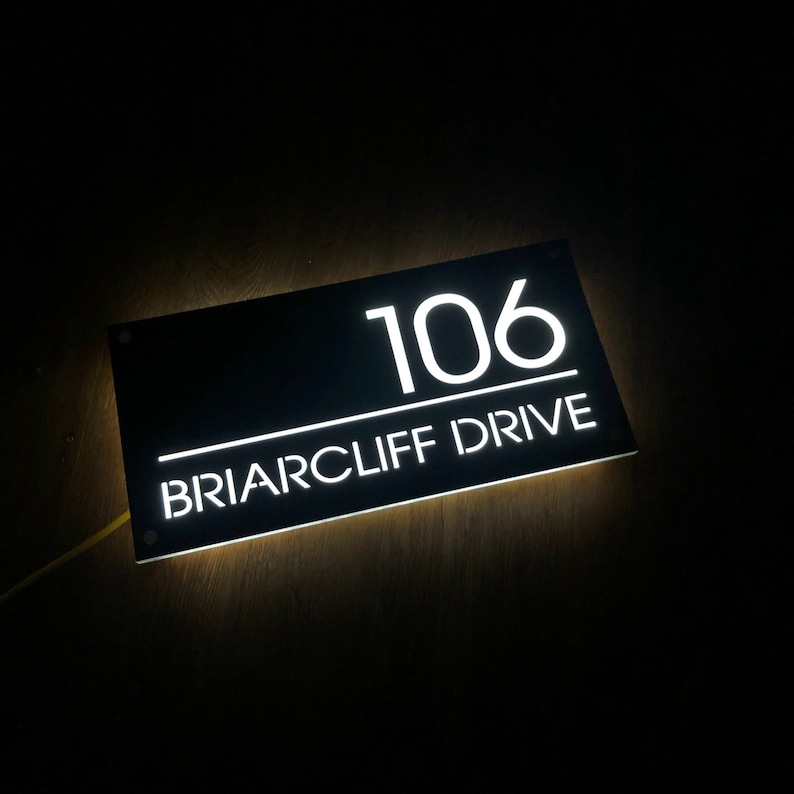 Custom LED House Number ,illuminated House Number, Vertical Address ...