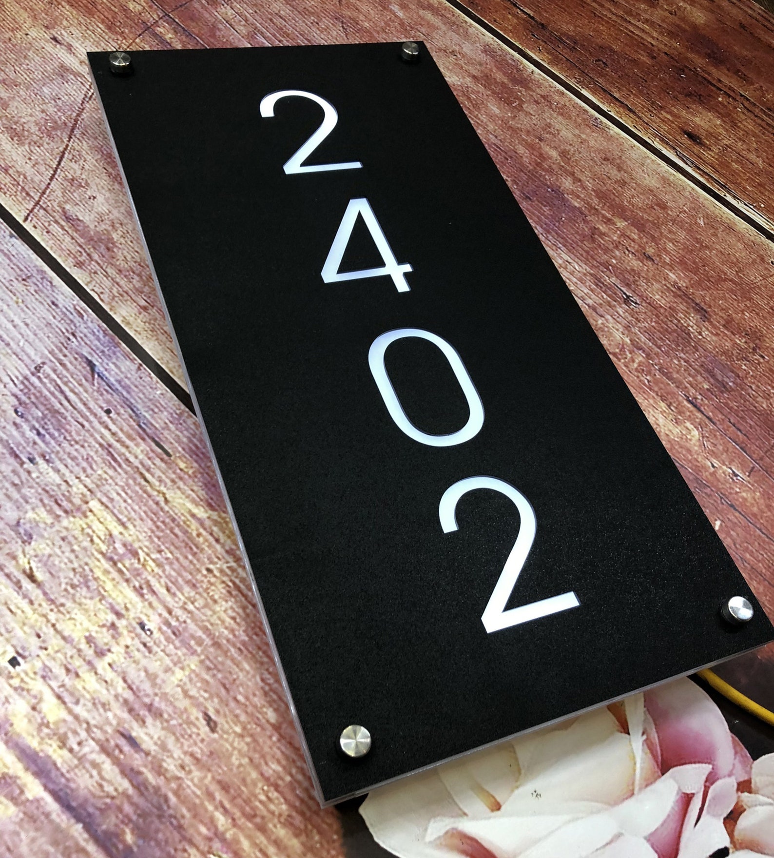 Custom Illuminated LED House Sign Modern LED House Number - Etsy