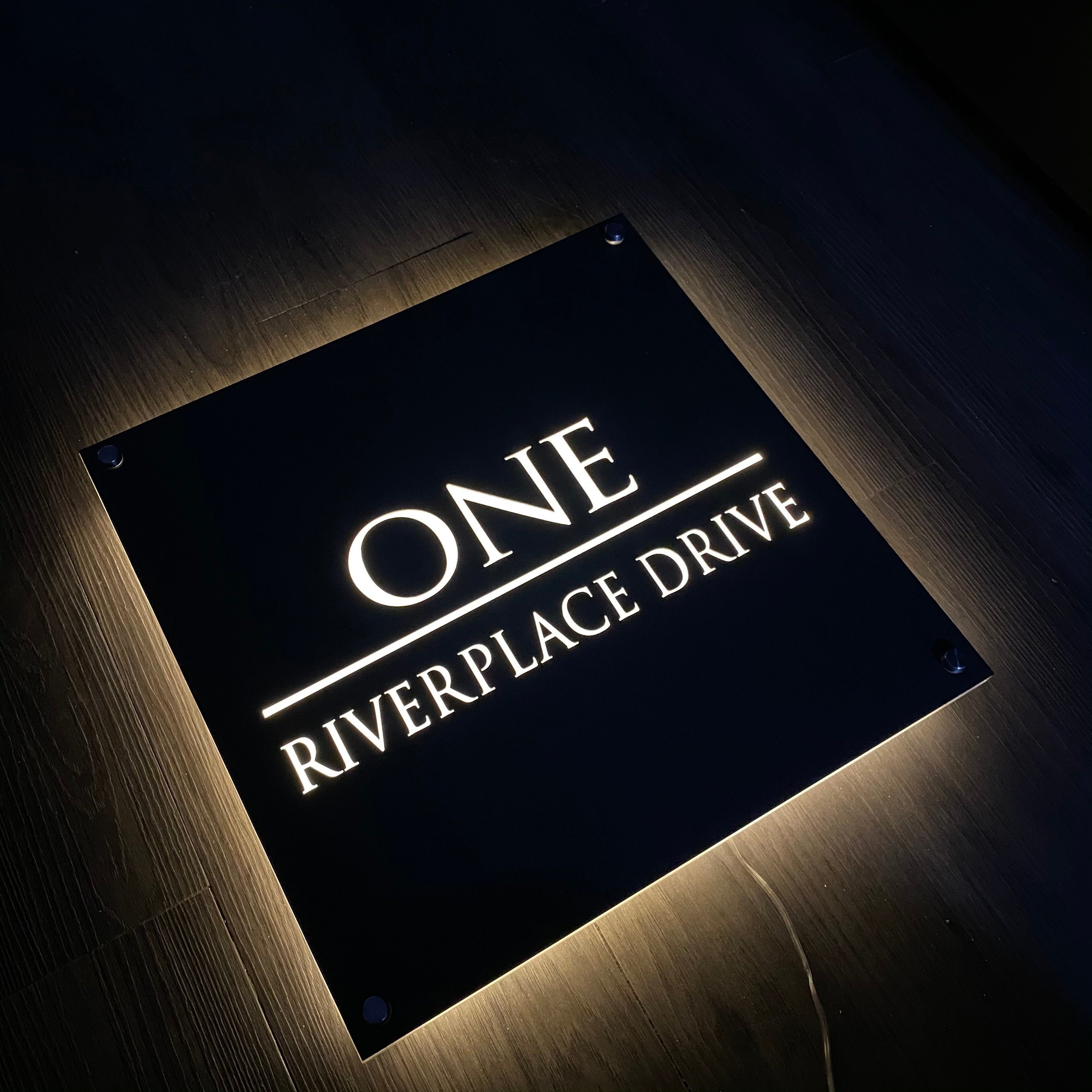 Custom Illuminated LED House Sign Modern , LED House Number, Vertical ...