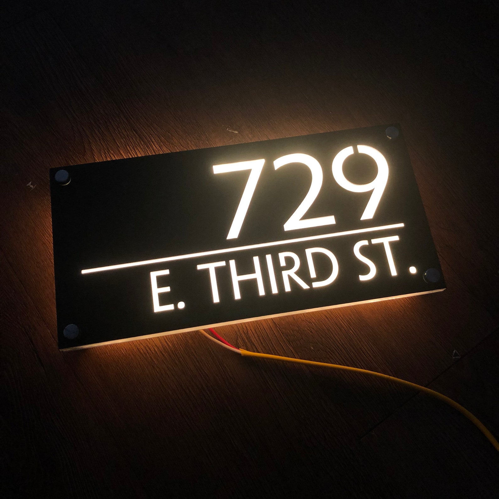 Custom LED House Number ,illuminated House Number, Vertical Address ...