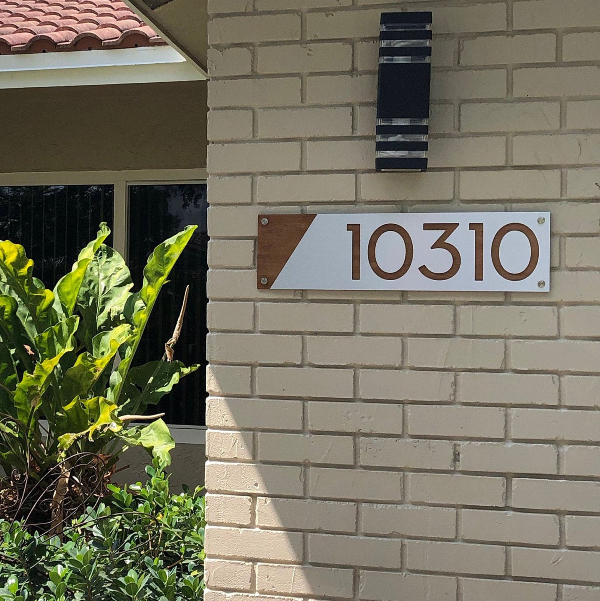 Modern House Numbers Aluminum With Wood Tone Contemporary | Etsy