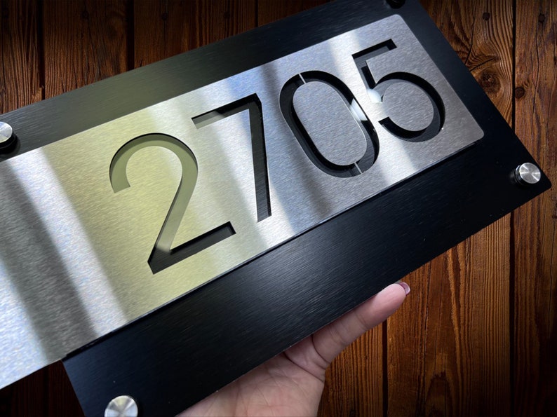 Modern House Sign, Modern House Numbers, House Numbers Inox, Vertical ...