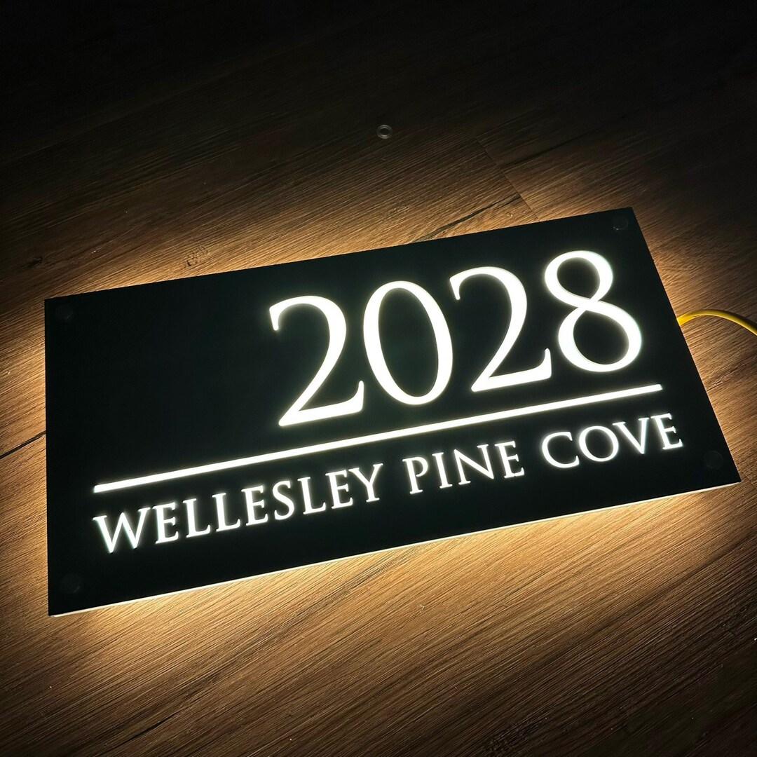 House Numbers Sign Lighted, Vertical and Horizontal House Numbers ...