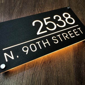 Custom LED House Number illuminated House Number Vertical - Etsy UK