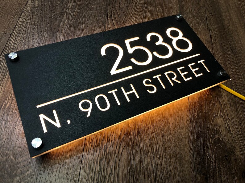 Custom LED House Number illuminated House Number Vertical - Etsy