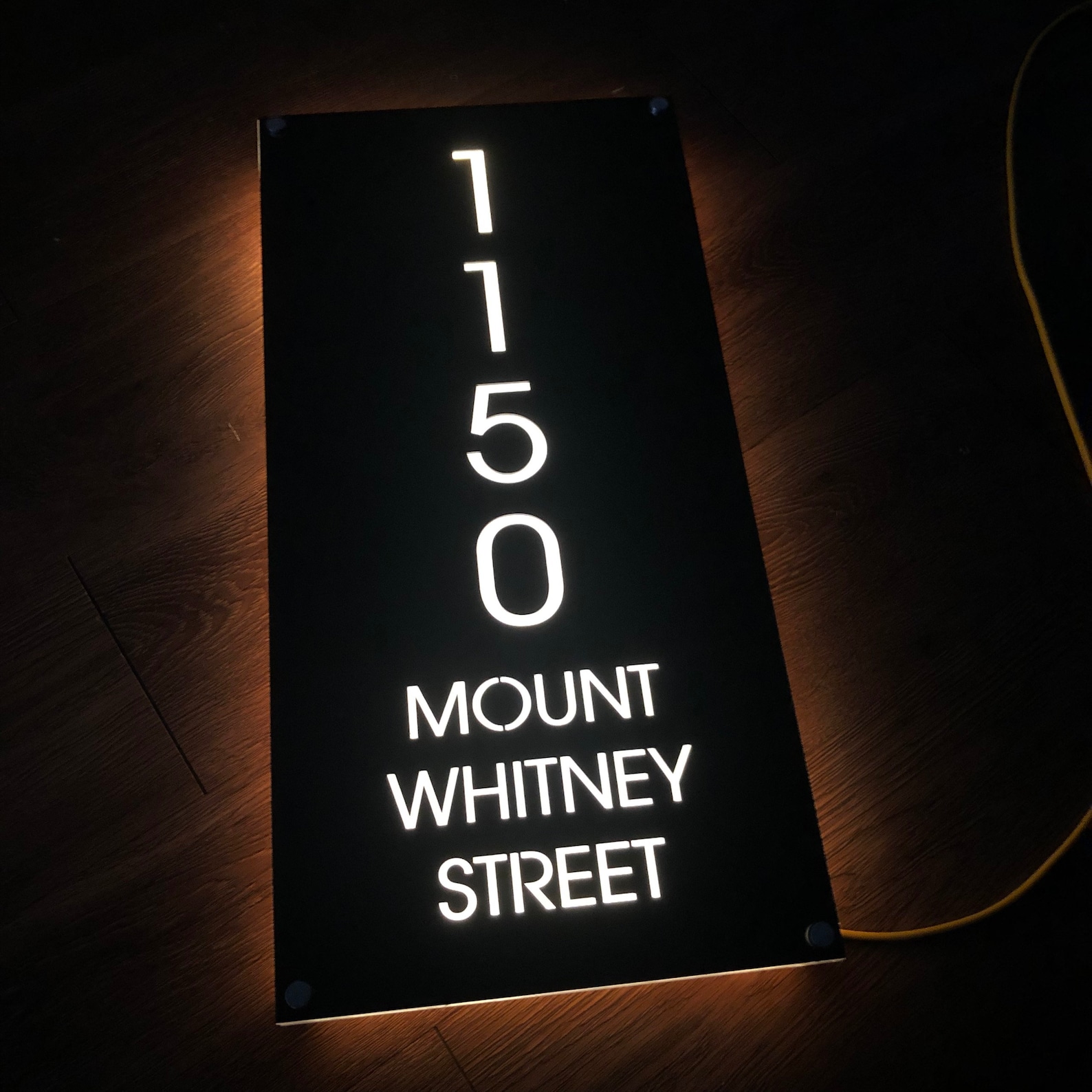 Custom Illuminated LED House Sign Modern , LED House Number, Vertical ...