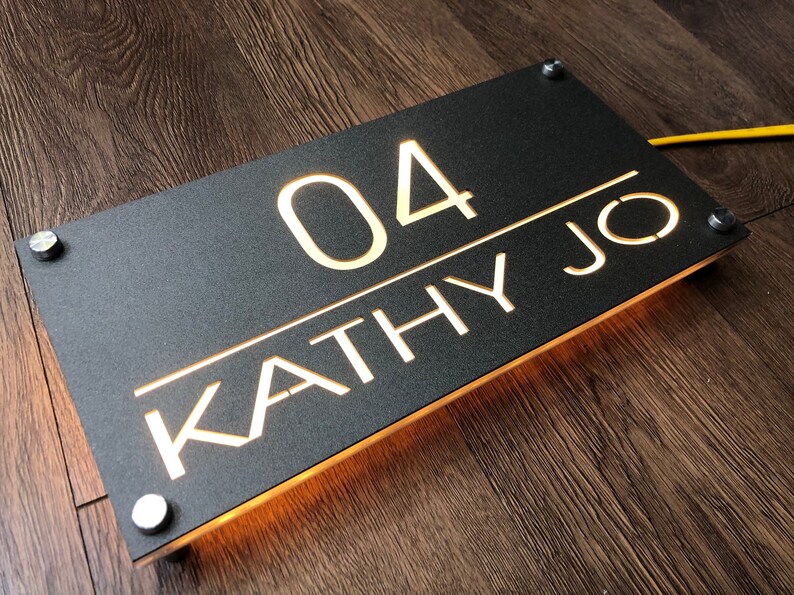 Custom LED House Number illuminated House Number Vertical - Etsy UK