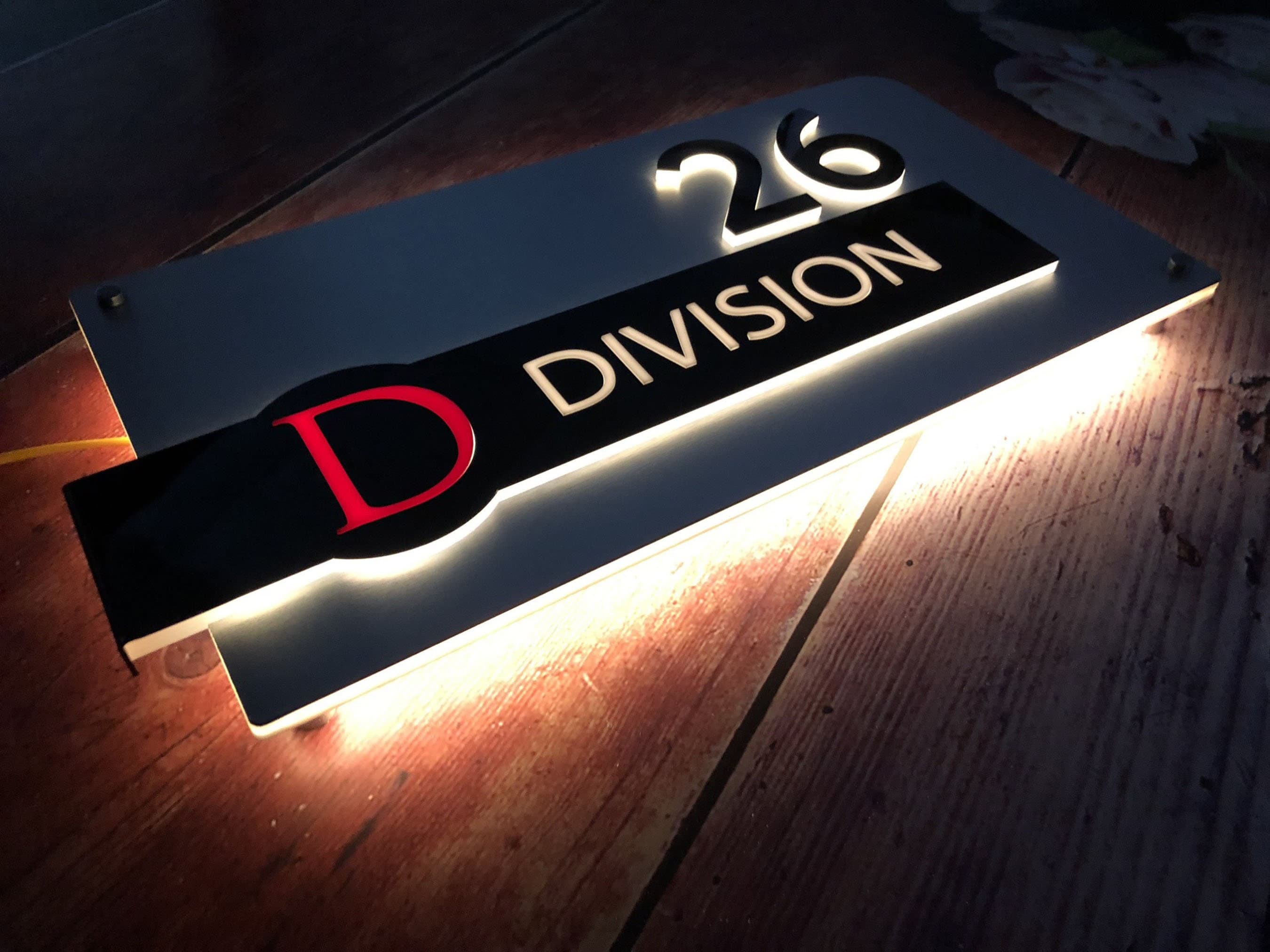 LED Lighted Background Custom LED House Number Vertical - Etsy