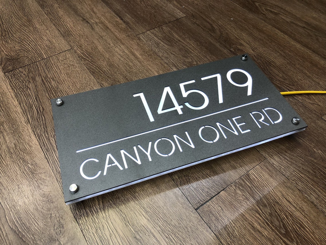 House Numbers Sign Lighted Vertical and Horizontal House - Etsy