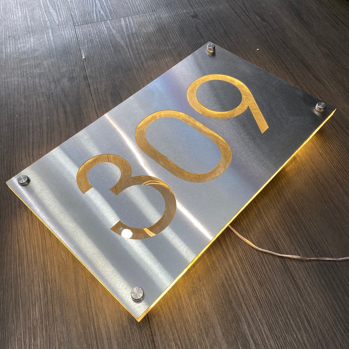 Custom LED House Number ,illuminated House Number, Vertical Address ...