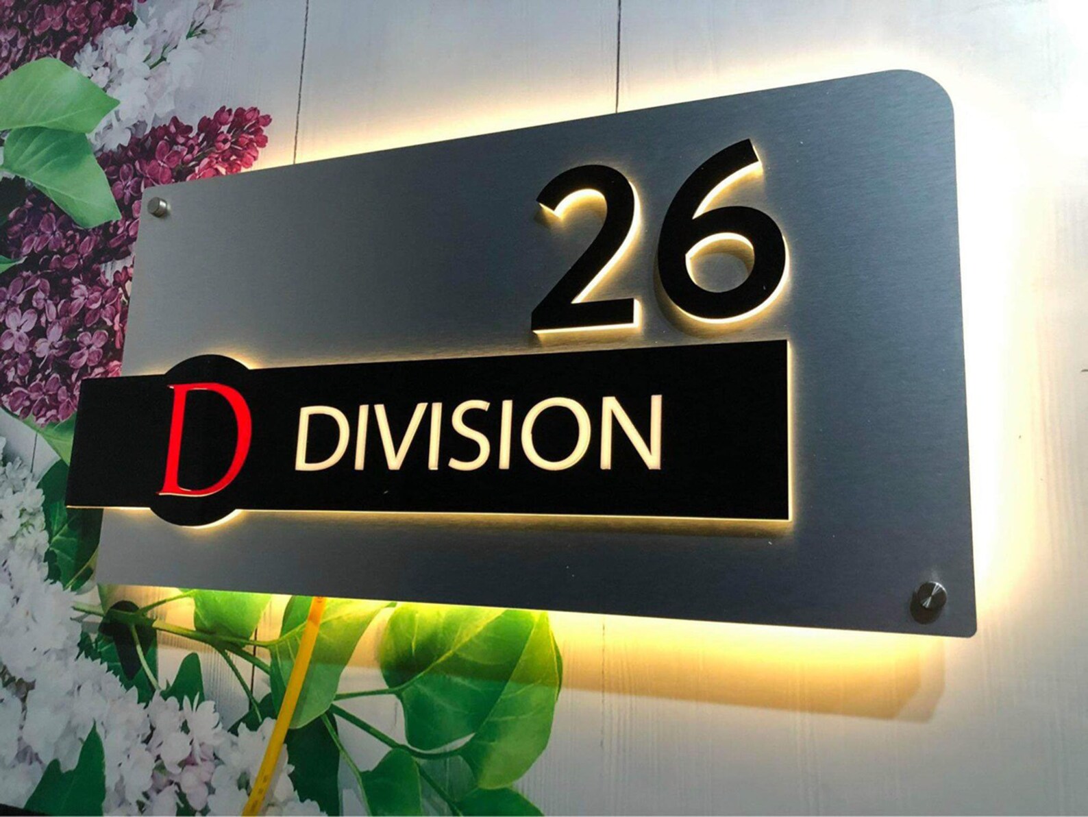 LED Lighted Background Custom LED House Number Vertical - Etsy