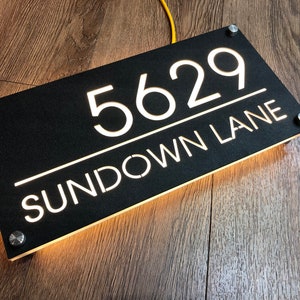 Custom LED House Number illuminated House Number Vertical - Etsy UK