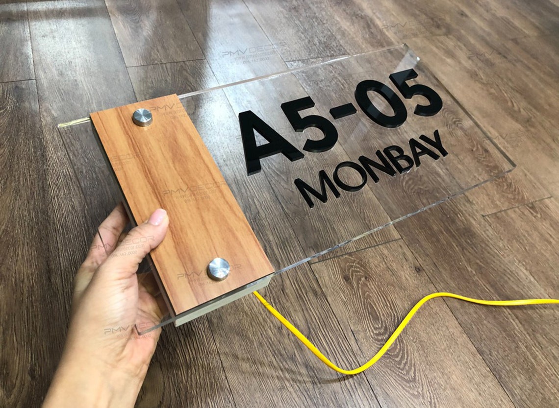 Illuminated House Sign Modern LED House Number Vertical - Etsy