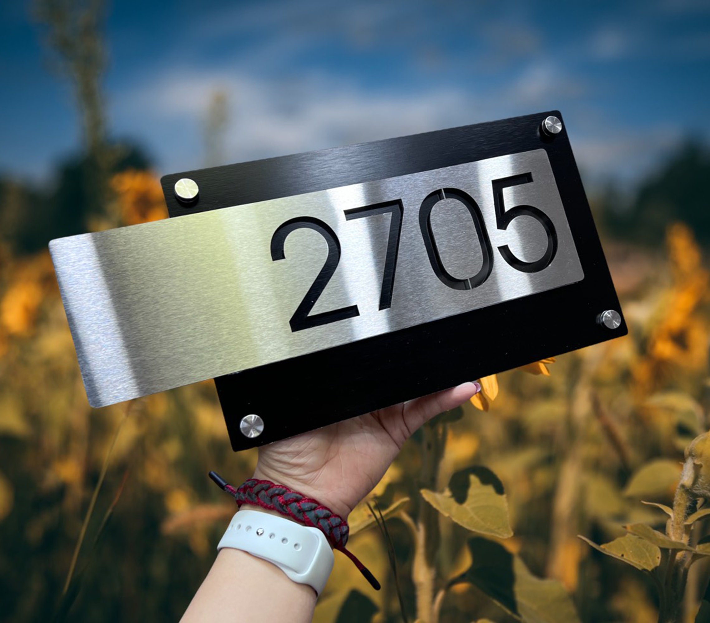 Modern House Sign, Modern House Numbers, House Numbers Inox, Vertical ...