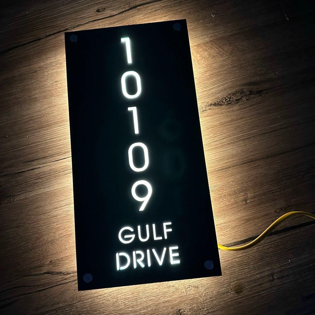 House Numbers, Custom Illuminated LED House Sign Modern , LED House ...