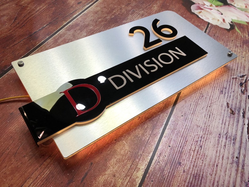 LED Lighted Background Custom LED House Number Vertical - Etsy