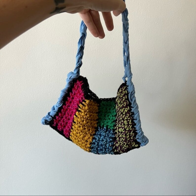 Handmade Patchwork Crochet Funky Bag - Etsy