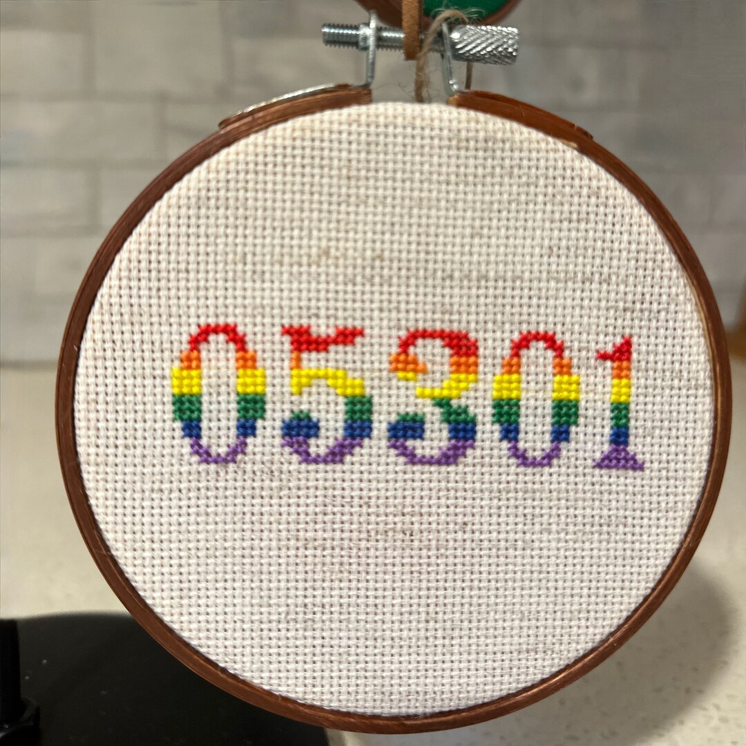 Custom Pride Vermont Zip Code Cross Stitch - Etsy
