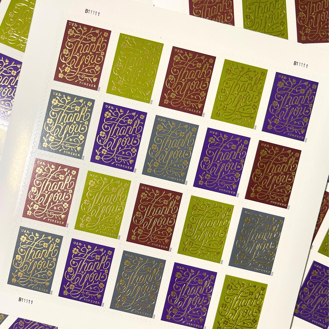 Thank You Forever Stamps | UNUSED Sheets of 20-100 Authentic Vintage ...