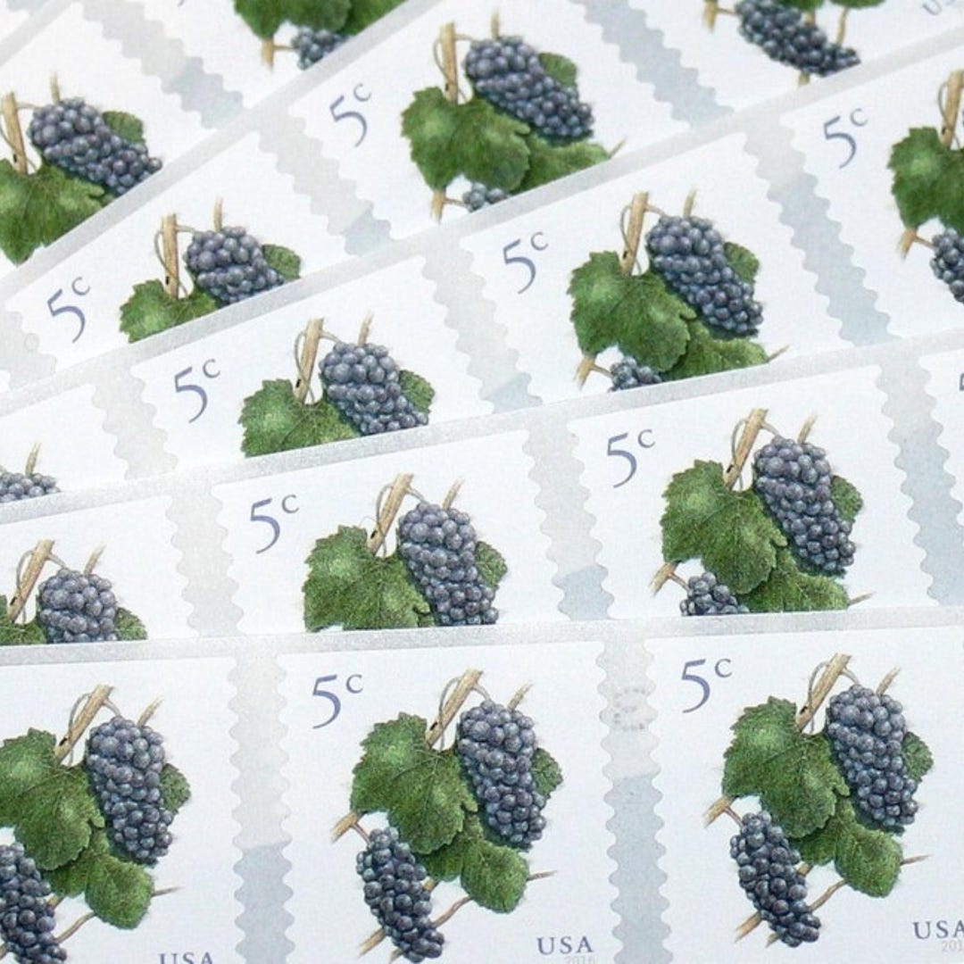 20-100 Grape Stamps UNUSED | U.S Postage USPS 2017 5c | Vintage Wedding ...
