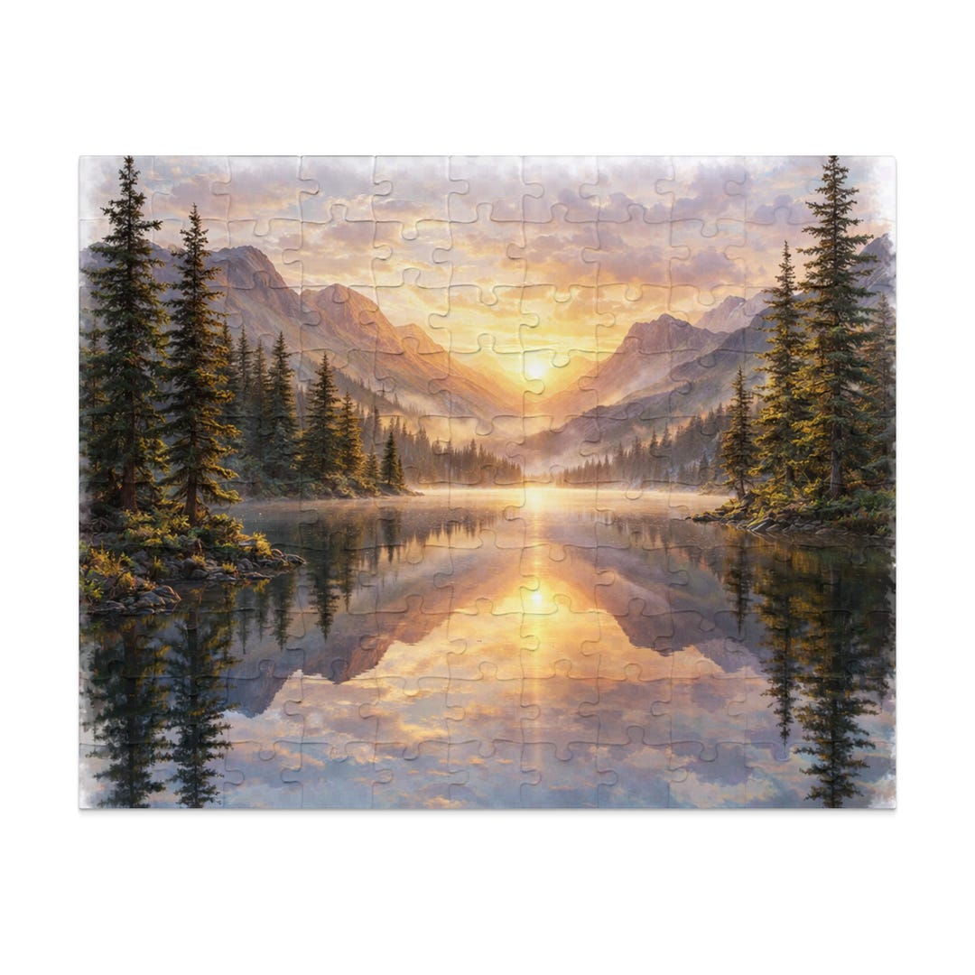 Nature Puzzle: Serene Mountain Lake at Sunrise (110 Pieces) - Etsy