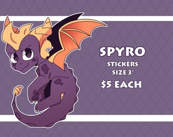 Spyro the Dragon Stickers | Etsy