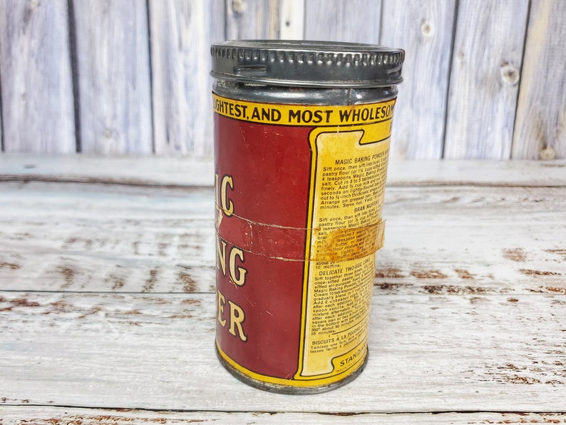 Vintage Magic Baking Powder 1lb Tin | Collectible for Rustic Kitchen ...