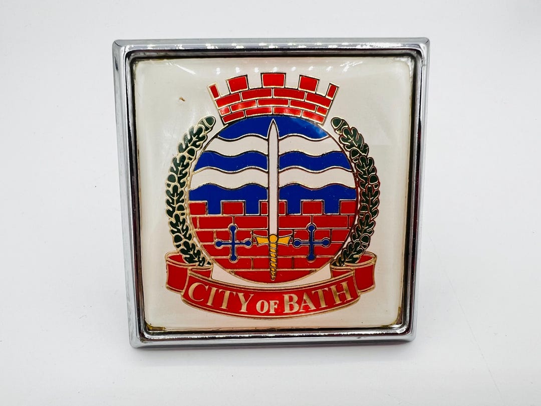 Vintage City of Bath Car Grille Badge Enamel and Metal Emblem Classic ...