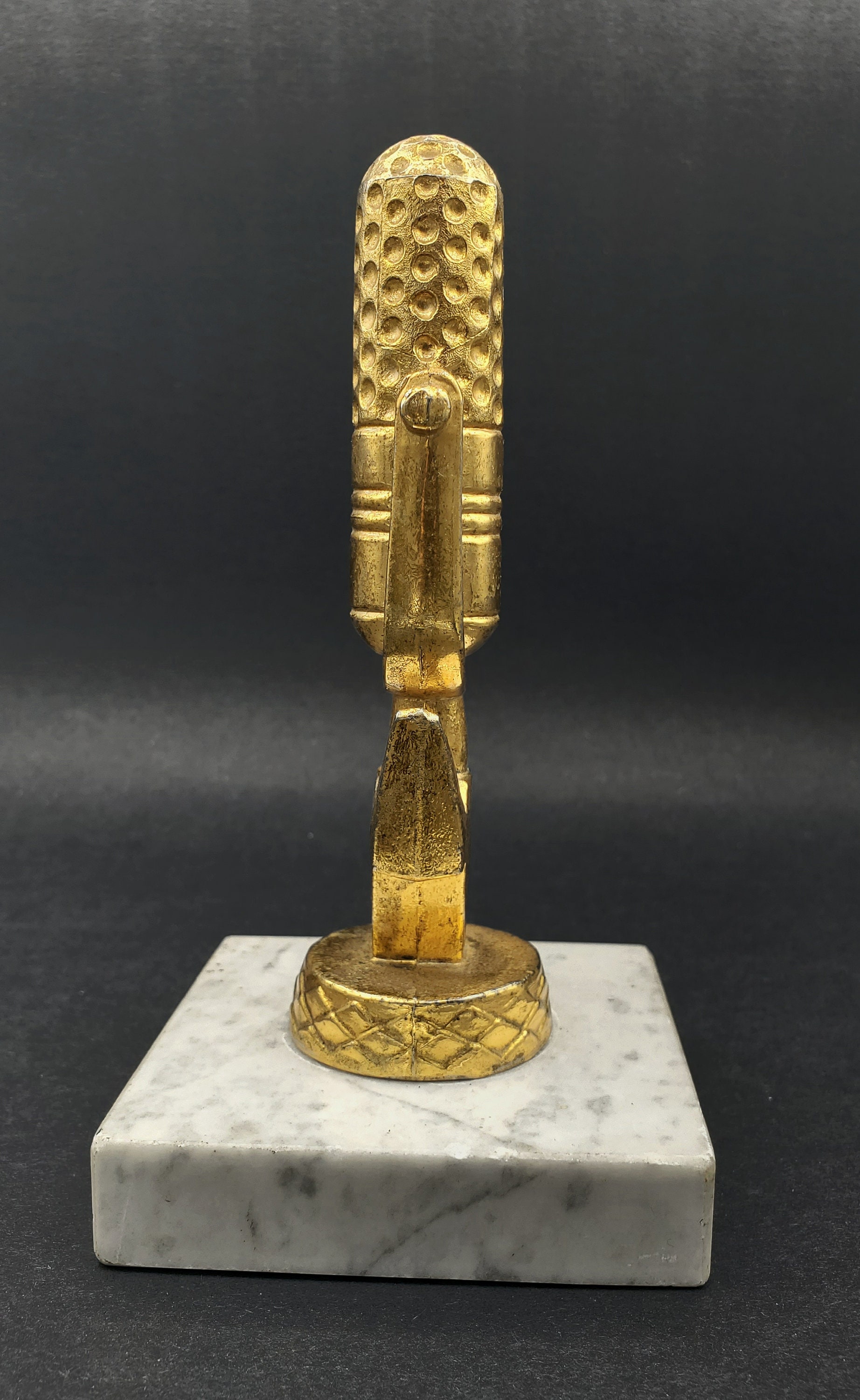Die Cast Microphone Trophy on Marble Base Karaoke Singing Contest Award ...