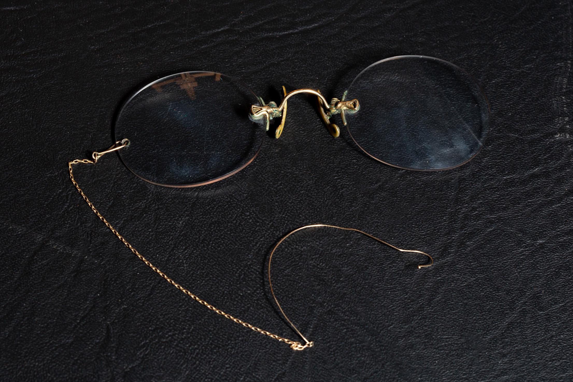Antique Pince-nez Glasses, Gold Frame Glasses With Original Chain and ...