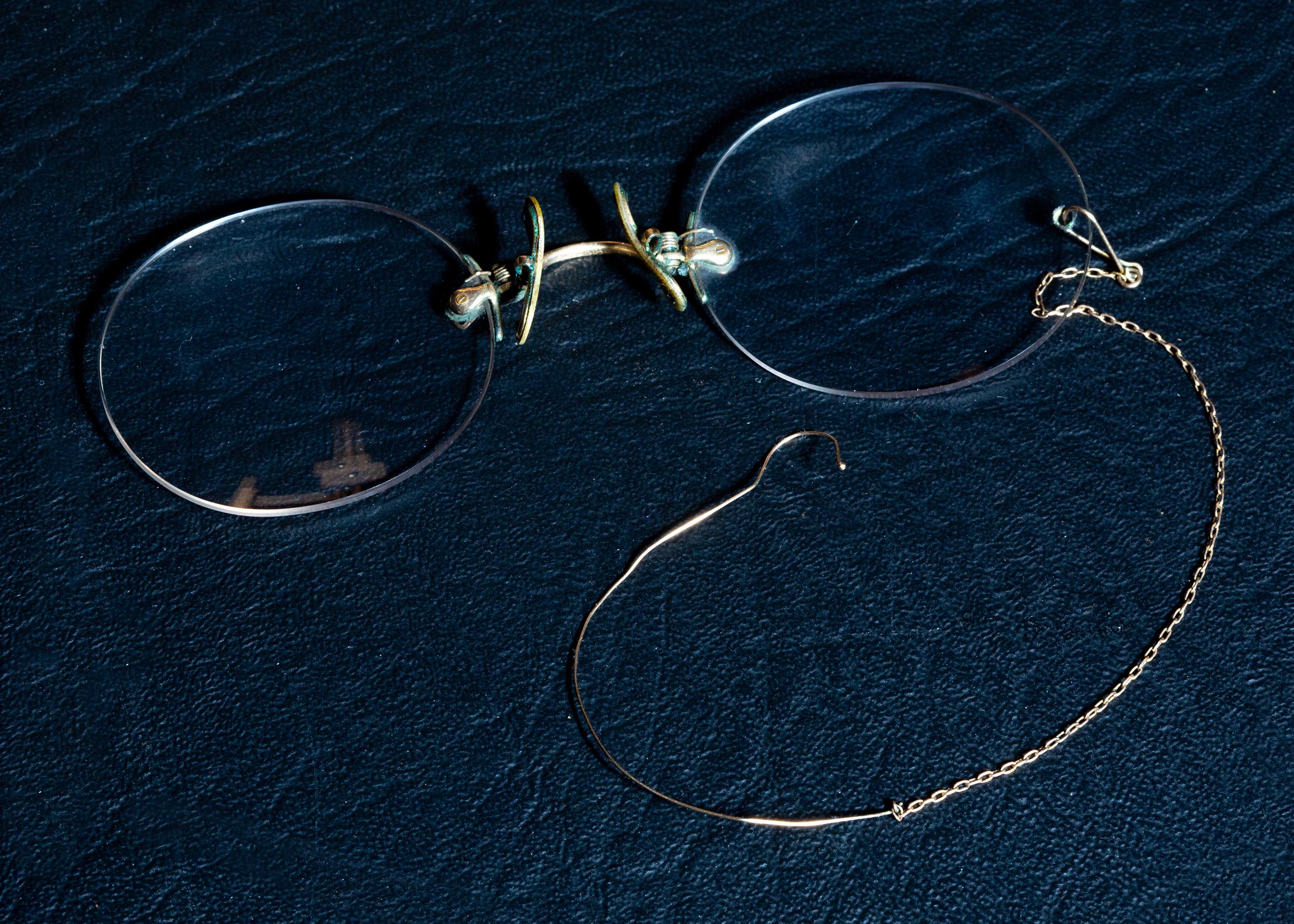 Antique Pince-nez Glasses, Gold Frame Glasses With Original Chain and ...