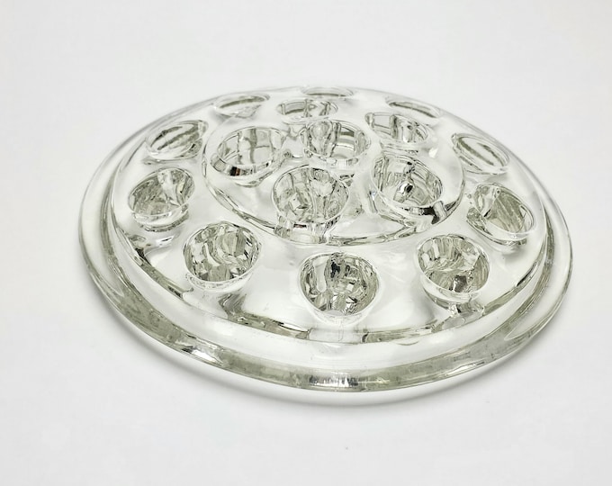 Vintage Clear Depression Glass Flower Frog | Stem Holder for Flower ...
