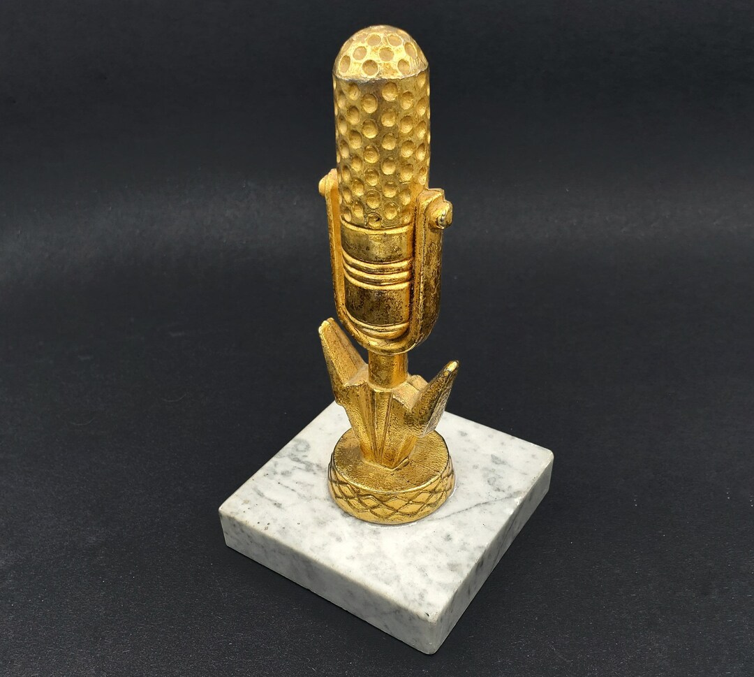 Die Cast Microphone Trophy on Marble Base | Karaoke Singing Contest ...