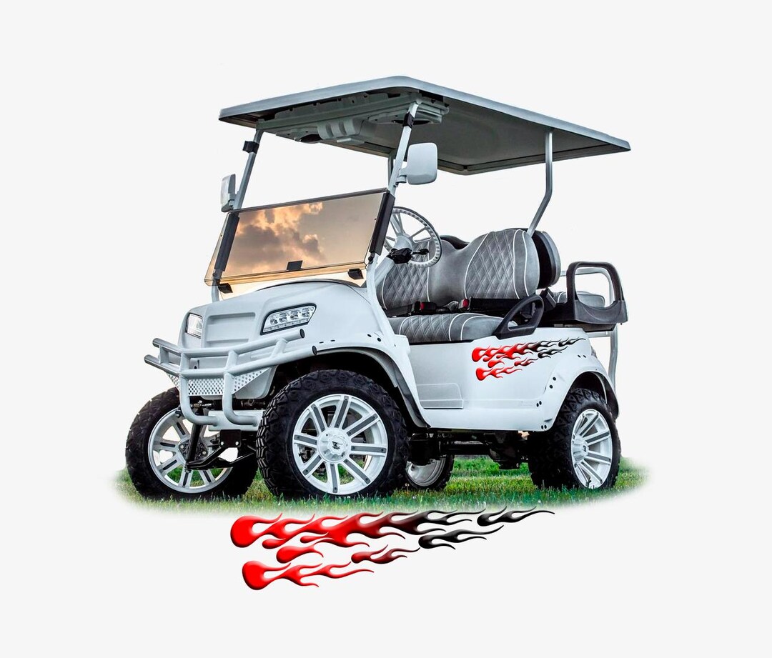 Golf Cart Decals Graphics Go Kart Graphics Flames 1 Pair Choose Your ...